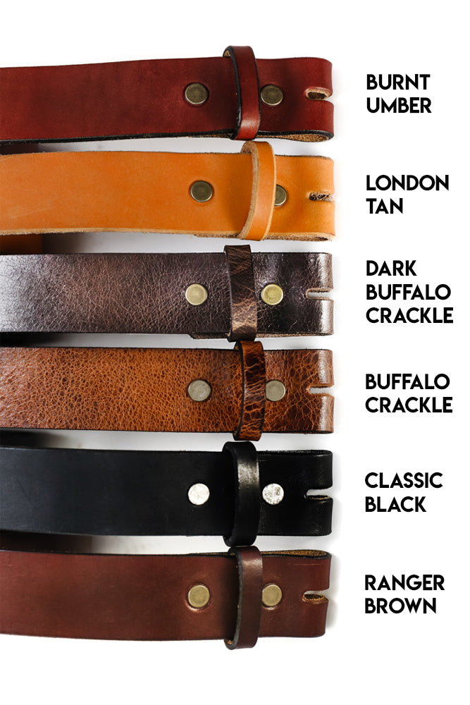 Men's Full Grain Leather Snap-On Belt for your New Belt Buckle – Metal ...
