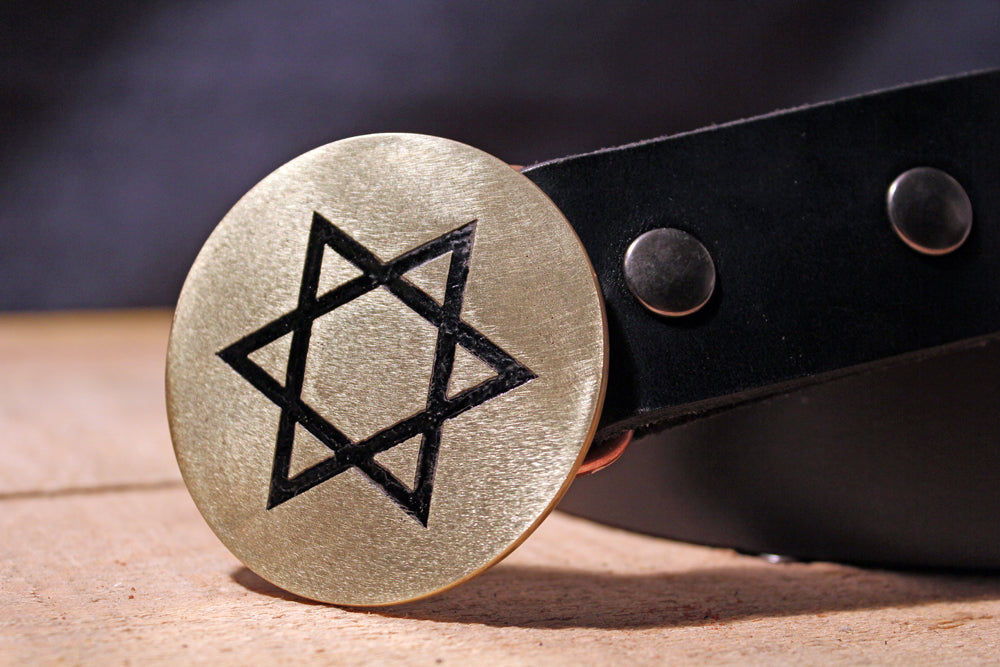 Star of David JEWISH HEBREW Belt Buckle – Metal Some Art