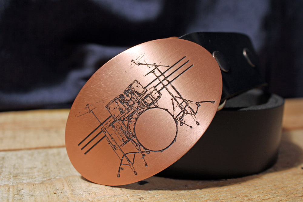 Drumset Drummer Belt Buckle – Metal Some Art