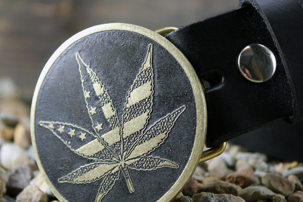 American Pot Leaf - Marijuana Belt Buckle – Metal Some Art